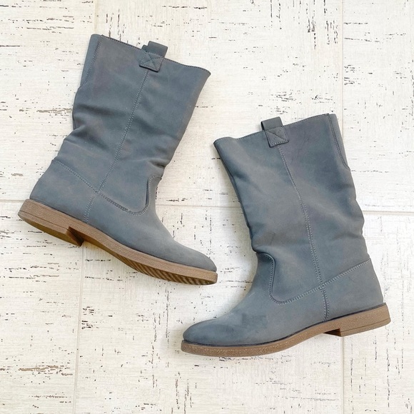 Shoes | Gray Velveteen Mid Calf Desert Campus Boots 7 Wellies Western ...
